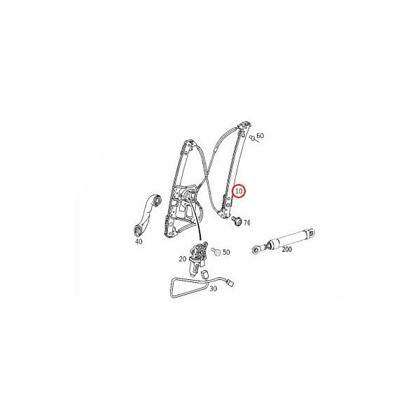 [6ヶ月保証付き] ベンツ Sクラス W220 S500 S600 S55 パワーウインドウレギュレーター 右フロント リベット付 ...