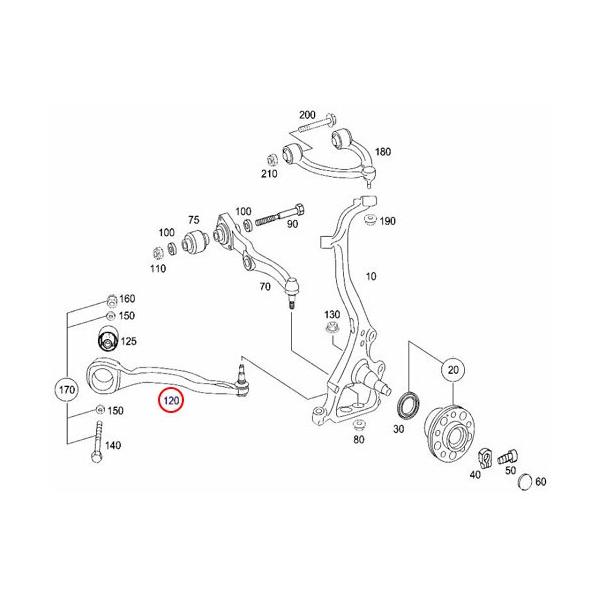 Mercedes-Benz [6ヶ月保証付] ベンツ W221 W216 フロント ストラットアーム/ラジアスアーム 左側 ...