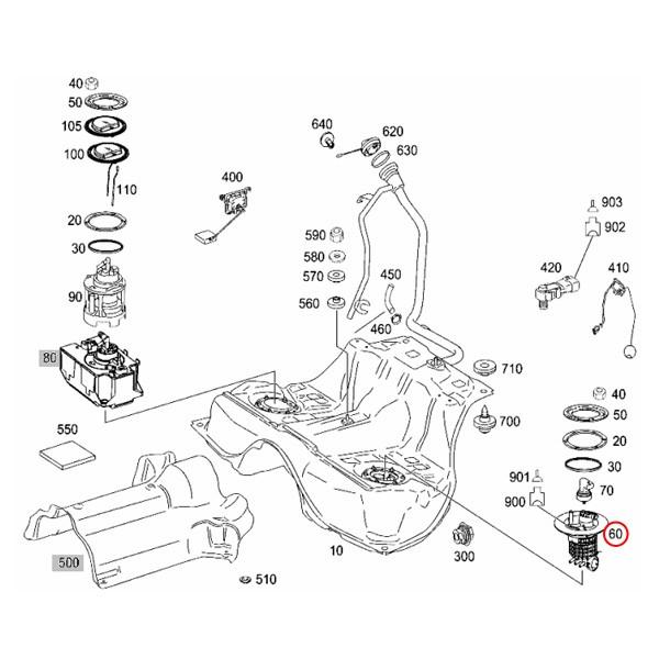 Mercedes-Benz ベンツ Sクラス W221 S350 S550 燃料フィルター/フューエルフィルター 2214701890 ...