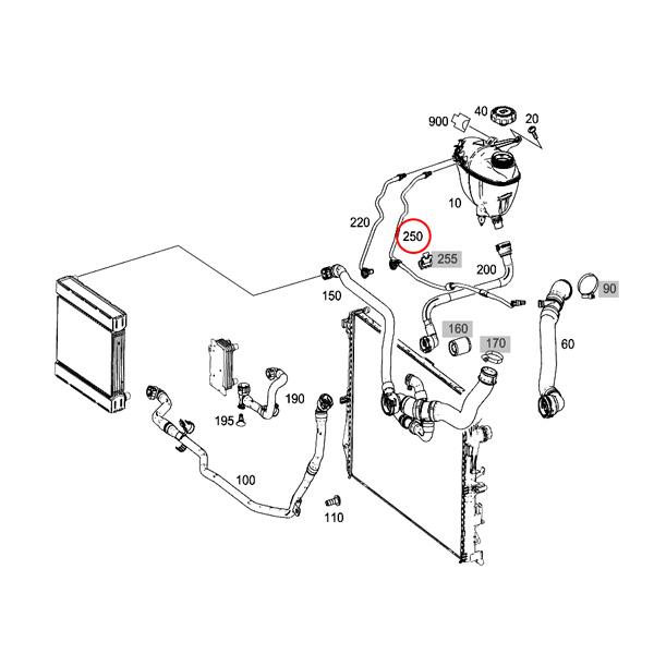 Mercedes-Benz ベンツ A217 S550 ウォーターホース/ベンチレーションホース エンジン〜サブタンク間用 ...