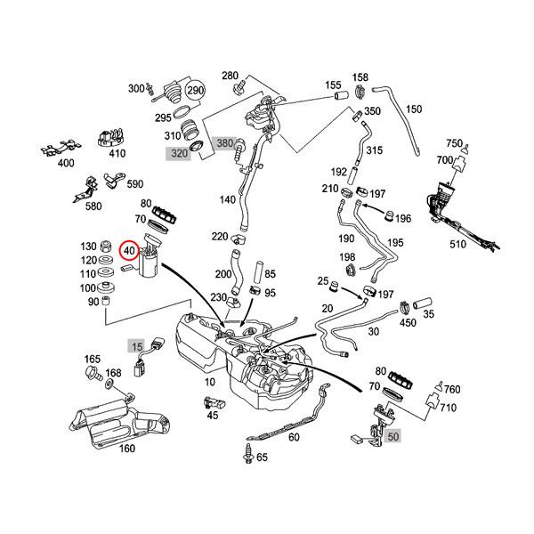 Mercedes-Benz（メルセデス・ベンツ） 純正OEM ベンツ W211 E240 E250 E280 E300 E320 E350 E500 E550 燃料ポンプ フューエルポンプ ...
