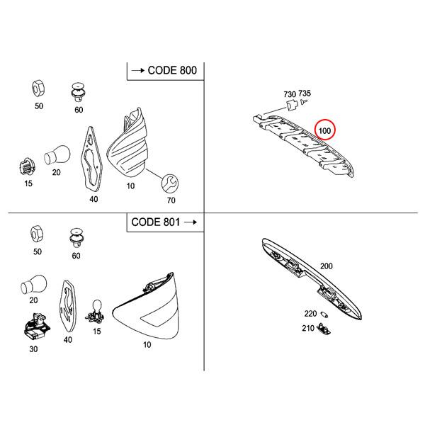 Mercedes-Benz ベンツ X164 W251 GL550 R350 R500 R550 R63AMG LED ハイマウントストップ ...