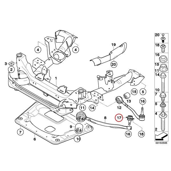 BMW Xシリーズ X3/E83 フロント プルストラットボールジョイント 左右セット 31103412726 31103418341 2 ...