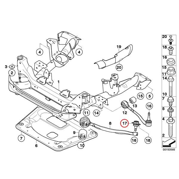 BMW X3(E83)フロント プルストラットボールジョイント 左右セット 31103412726 31103418341 2.5i 2 ...