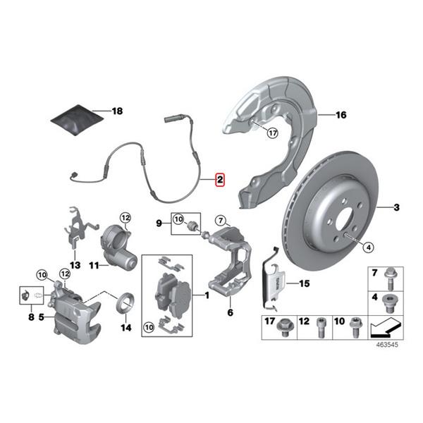 BMW 全国送料200円 G30 F90 530e M550ixDrive M5 リア/リヤ ブレーキパッドセンサー 1本 ...