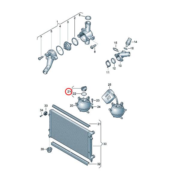 VW GOLF IV PLUS V VI VII ゴルフ 1J 5M/521 1K 5K/AJ 517 5G/BQ/BE/BA/BV ラジエーターサブタンク/リザーバータンク キャップ ...
