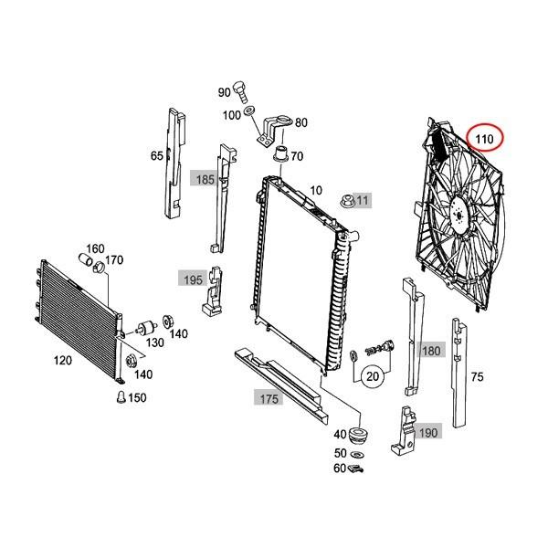 Mercedes-Benz ベンツ W463 電動ファン/ラジエーターファン/ブロアファン 4635000293 : プロテックオートストア ...