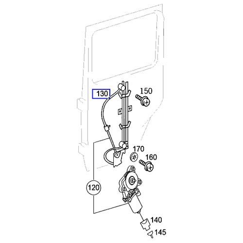 Mercedes-Benz ベンツ W463 リア/リヤ G320 G350_BlueTEC パワーウィンドウレギュレーター 右側 ...