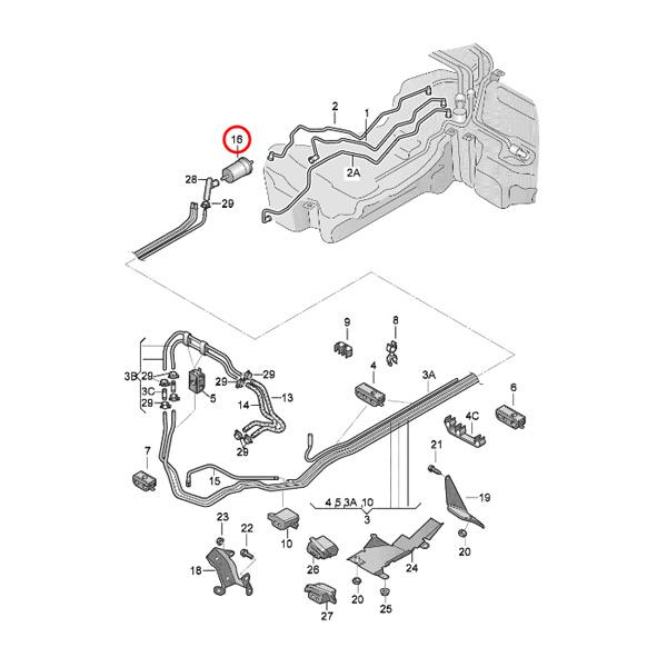 Audi AUDI アウディ A4 RS4 8E/8H/B7 燃料フィルター/フューエルフィルター 4F0201511C 4F0201511E ...