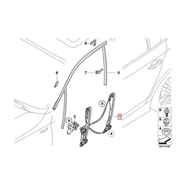 BMW 1シリーズ E87 116i 118i 120i 130i フロント パワーウインドウレギュレーター/ウィンドーレギュレター 左側 ...