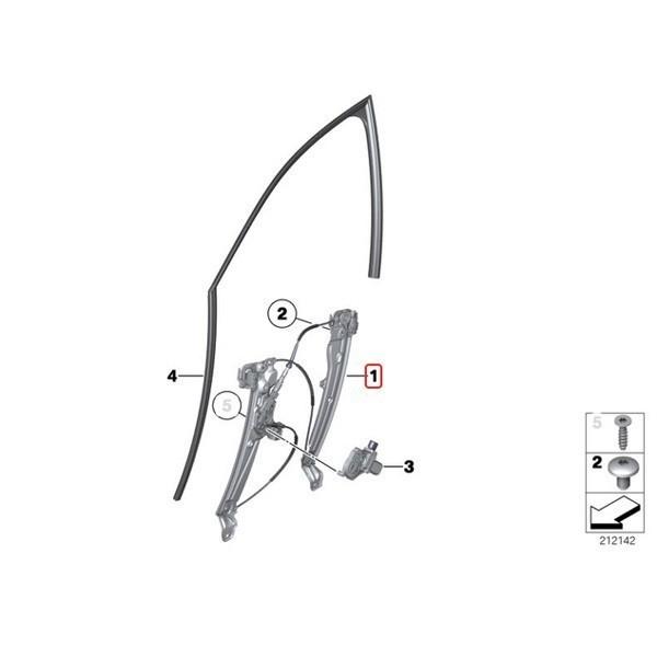 BMW 5シリーズ F11 523d 523i 528i 535i 535ixDrive 550i フロント パワーウインドウレギュレーター ...