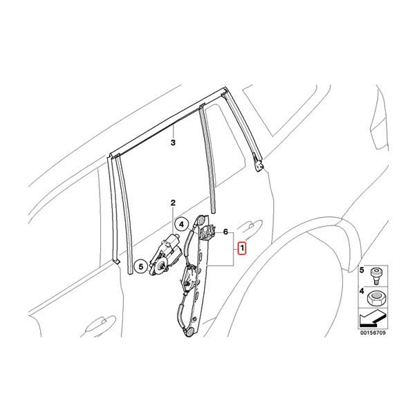 BMW [6ヶ月保証]BMW Xシリーズ X3/83 2.5i 3.0i リア/リヤ パワーウインドウレギュレーター 右側 ...