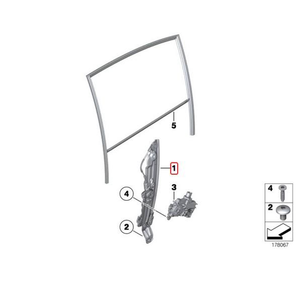 BMW 7シリーズ F02 740Li 750Li 760Li リア/リヤ パワーウインドウレギュレーター 左側 51357182615 : ...