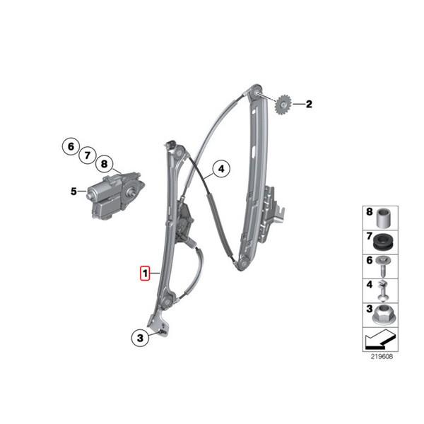 BMW BMW 5シリーズ F07 528i 535i 550i 550ixDrive リア/リヤ パワーウインドウレギュレーター 右側 ...