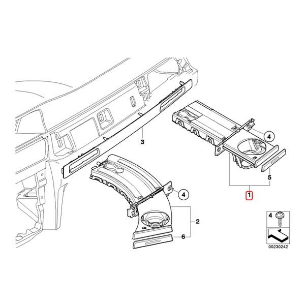 BMW 3シリーズ E90 320i 323i 325i 325xi 330i 330xi 335i M3 助手席側 ドリンクホルダー/カップ ...