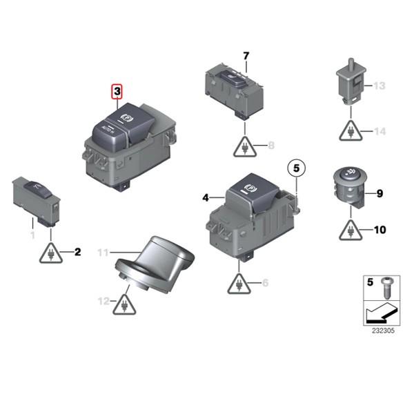 BMW X3/F25 X4/F26 パーキングブレーキスイッチ オートホールド機能付き 61319385029 xDrive20d ...