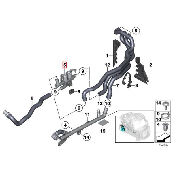 BMW 6シリーズ F12 F13 ヒーターバルブ/ウォーターバルブ 64119119164 64539119164 64219310349 ...