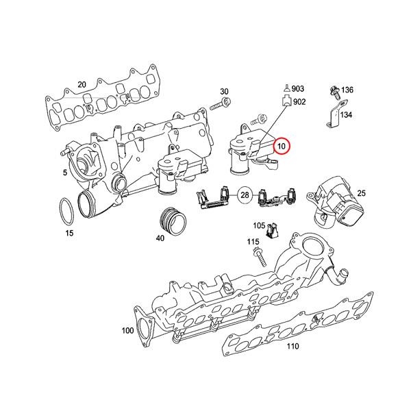 Mercedes-Benz ベンツ W166 W222 ML350 S400d インテークマニホールド サーボモーター/シャットオフモーター ...