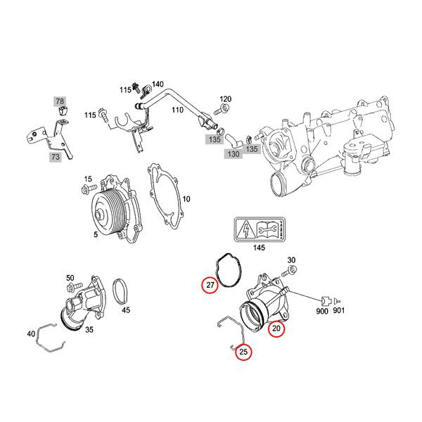Mercedes-Benz（メルセデス・ベンツ） ベンツ W212 S212 E350_BlueTEC サーモスタット/サーモスタッド ...