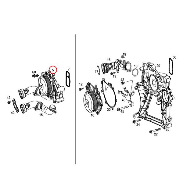 Mercedes-Benz ベンツ S212 ワゴン E220_BlueTEC ウォーターポンプ OM651 エンジン用 6512006801 ...