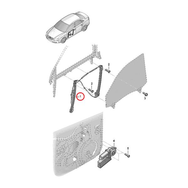Audi AUDI アウディ A4 8E/B7 2004〜2008年式 フロント パワーウインドウレギュレーター 左側 8E0837461C 8E0837461B : プロテックオートストア ...
