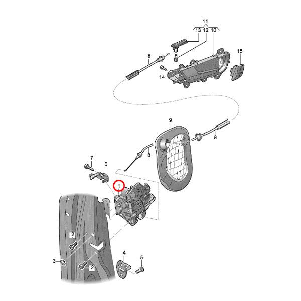 Audi AUDI アウディ A4/S4 8K/B8 A5/S5 8T/8F フロント ドアロックアクチュエーター 右側 左ハンドル用 8J1837016A : プロテックオートストア ...