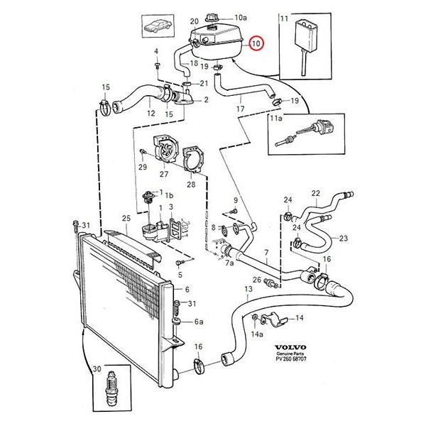 VOLVO ボルボ 850 Estate C70 I Coupe ラジエーターサブタンク/リザーバータンク/エクスパンションタンク ...