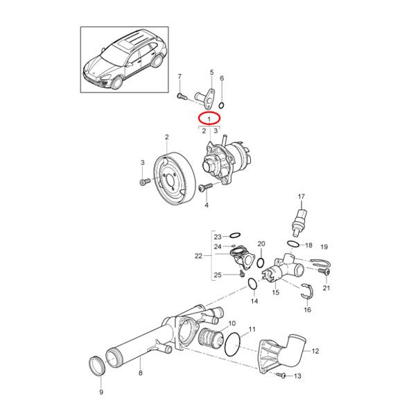 PORSCHE（ポルシェ） カイエン 958型 平成22年式〜 ウォーターポンプ ガスケット付き 95810603302 ...