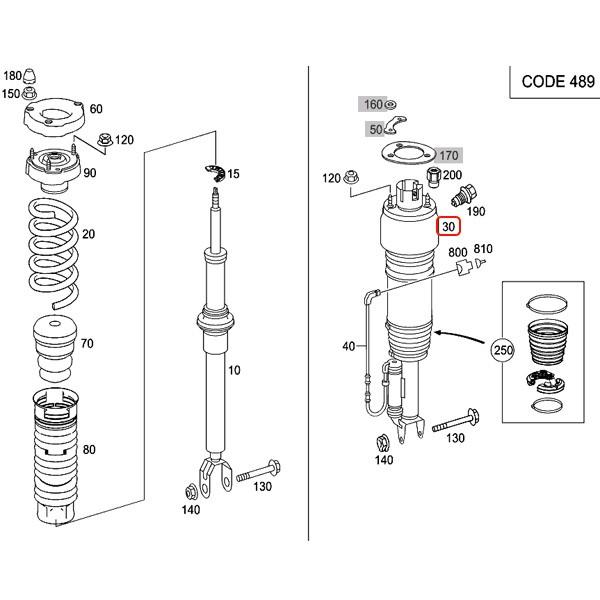 Arnott製 ベンツ W211 E320 E320CDI E350 E500 E550 フロント エアサスペンション/ショックアブソーバー 左側 2113206113 2113209313 ...