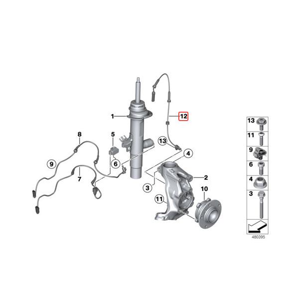 BMW 純正OEM ATE製 F32 F82 F33 F36 420i 428i 430i 435i 440i M4 フロント ABSセンサー ...