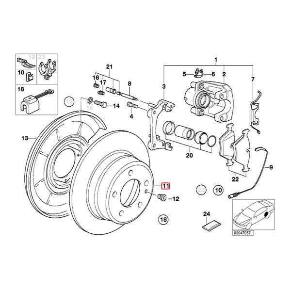 BMW 純正OEM ATE製 E30 318i リア/リヤ ブレーキディスク/ブレーキローター 左右セット 34216755408 ...