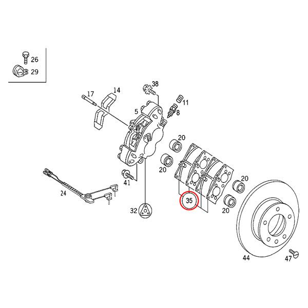 Mercedes-Benz 純正OEM ATE製 ベンツ W463 300GE G320 フロント ブレーキパッド 左右セット ...