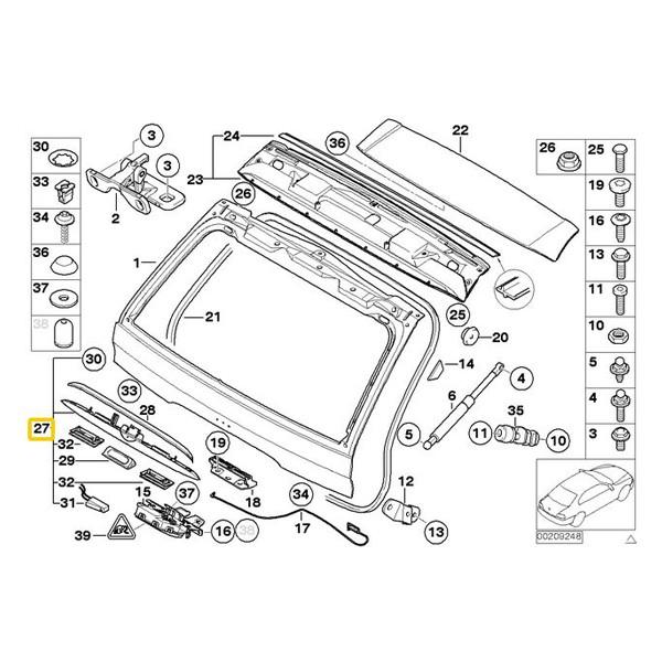 BMW BMW E53 X5 トランクリッドメッキカバー クロムメッキ仕様 3.0i 4.4i 4.6is 4.8is B05336070 ...