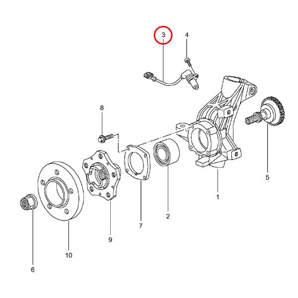PORSCHE（ポルシェ） BOSCH製 911 996型 1997〜2005年式 ABSセンサー/スピードセンサー 前後左右共通 ...