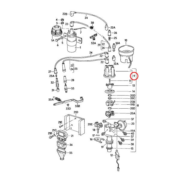 BOSCH製 AUDI アウディ 80 B1 B2 ディストリビューターキャップ 111905207B 113905207C :BOSCH ...