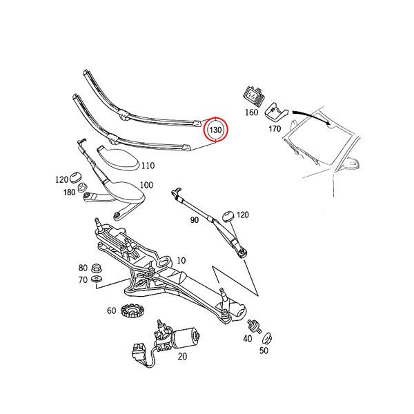 BOSCH製 ベンツ Sクラス W220 ワイパーブレード 680mm 左右セット 左ハンドル用 2208200045 2208201845 ...