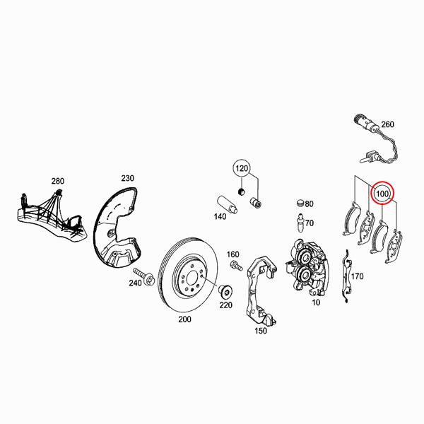 BOSCH製 ベンツ W166 ML63AMG フロント ディスクブレーキパッド 左右セット 0074207920 0084200020 ...