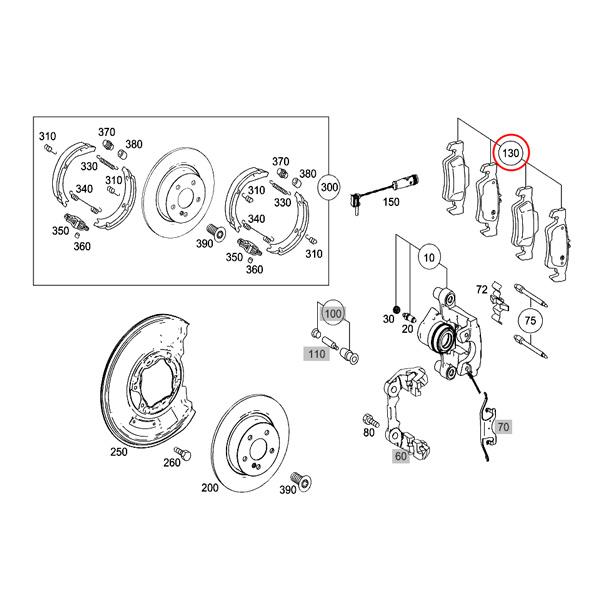 BOSCH製 ベンツ W212 S212 E63AMG 4MATIC リア/リヤ QuietCast ブレーキパッド 左右セット ...