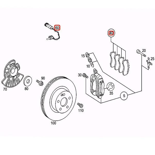 BOSCH ベンツ W203 C180 C200 C230 C240 C320 C32 C55 フロント ブレーキパッド センサー付 ...