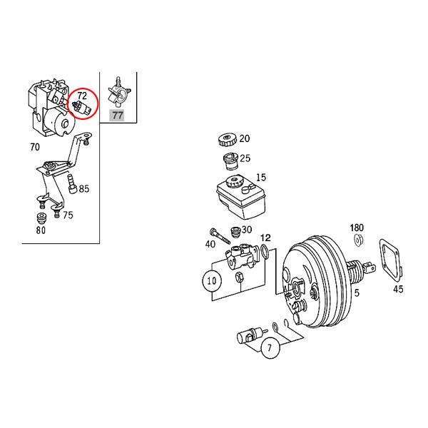 BOSCH製 ベンツ W168 W202 A160 A160L A190 A210L C240 ブレーキ 圧力センサー/DSCプレッシャー ...