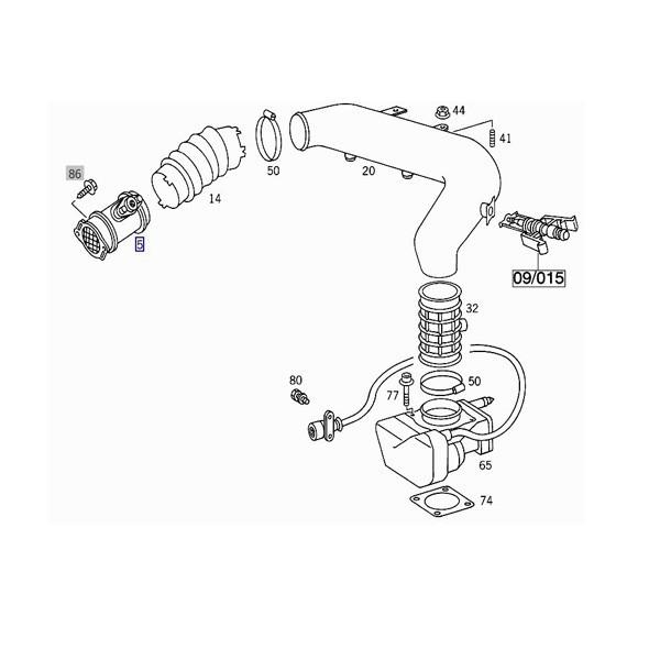 BOSCH製 ベンツ W210 E320 エアフロメーター/エアマスセンサー M104 エンジン用 0000941048 0280217517 ...