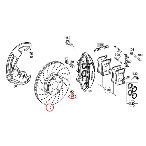 Brembo製 ベンツ R231 フロント ブレーキディスク ディスクローター/ドリルドブレーキローター 左右セット 2314211012 ...