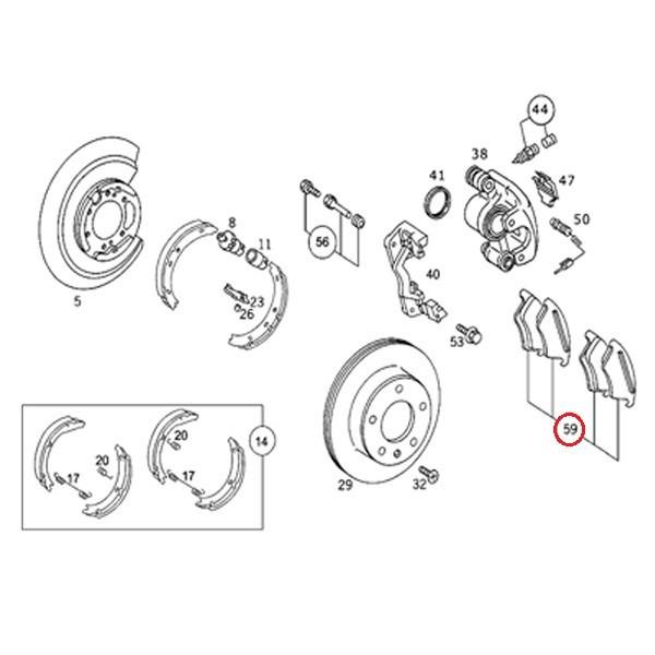 Brembo製 ベンツ Gクラス W463 G320 リア/リヤ用 ブレーキパッド/ディスクパッド 左右セット 0034202420 ...
