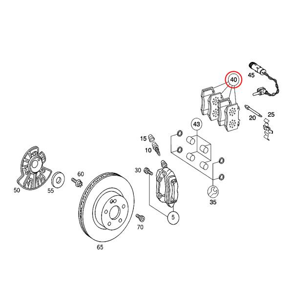 brembo Brembo製 ベンツ R230 R129 SL320 SL500 SL600 フロント ブレーキパッド 左右 センサーき ...