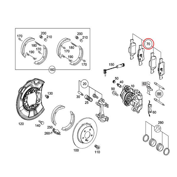 brembo Brembo製 ベンツ W211 W212 E240 E250 E280 E300 E320 E350 E400 E500 E550 リア/リヤ ブレーキパッド 左右 ...