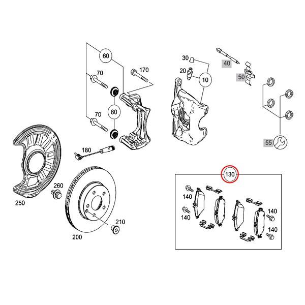 Brembo製 ベンツ Aクラス A180 A250 フロント ブレーキパッド/ディスクブレーキパッド 左右セット 0084200620 ...