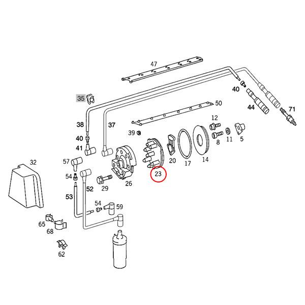 Mercedes-Benz BREMI製 ベンツ R107 W463 300SL 300GE ディストリビューターキャップ/デスビキャップ ...
