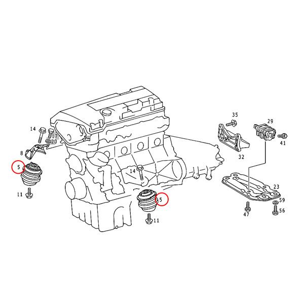 Mercedes-Benz 純正OEM CORTECO製 ベンツ C209 A209 C208 A208 CLK240 CLK320 エンジン ...