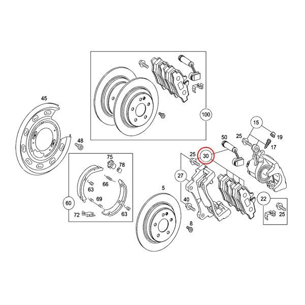 Mercedes-Benz（メルセデス・ベンツ） DELPHI ベンツ W639 V350 3.2 リア ブレーキパッド 左右 センサー付き ...