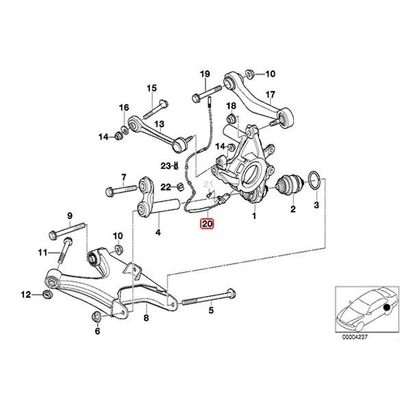 純正OEM DELPHI製 BMW E38 リア/リヤ ABSセンサー/スピードセンサー/パルスセンサー 左右共通 片側 ...